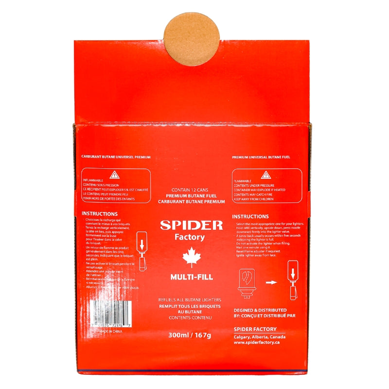 Spider Premium Butane Gas 300ml - 12/Display – Mega Sphere Trading
